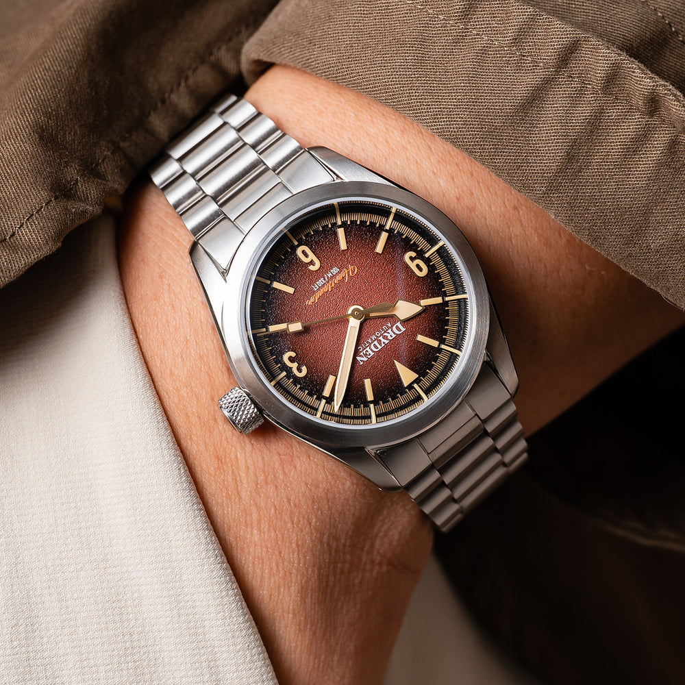 Dryden Heartlander Automatic Field Watch - Autumn Rust – Dryden Watch Co