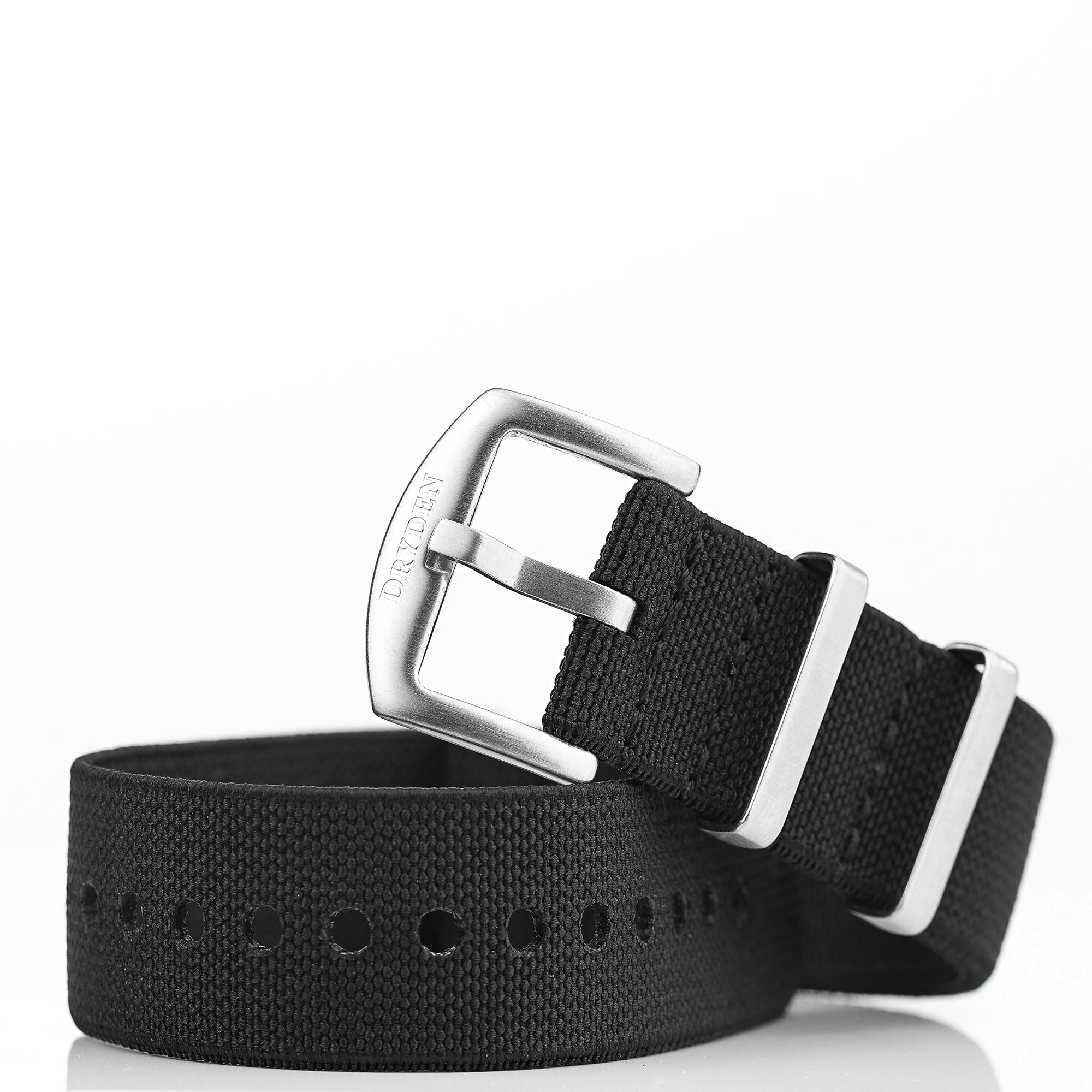 Woven Elastic Nylon Watch Strap - 20mm 22mm Black – Dryden Watch Co